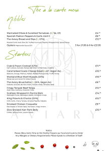 Menus – The Aviary