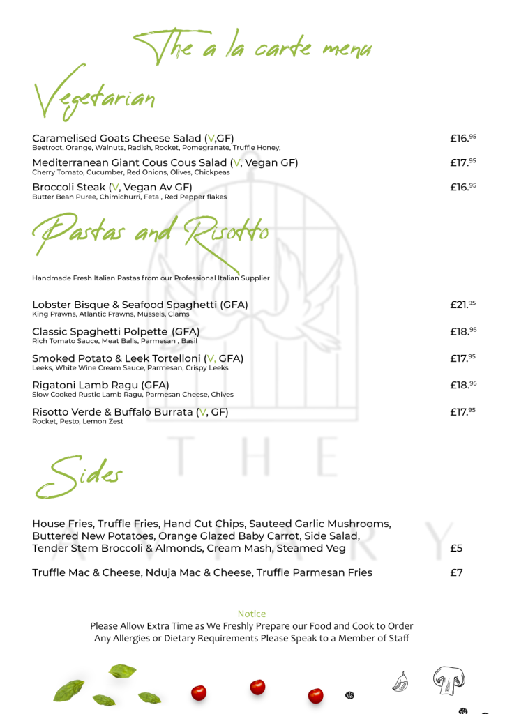 Menus – The Aviary